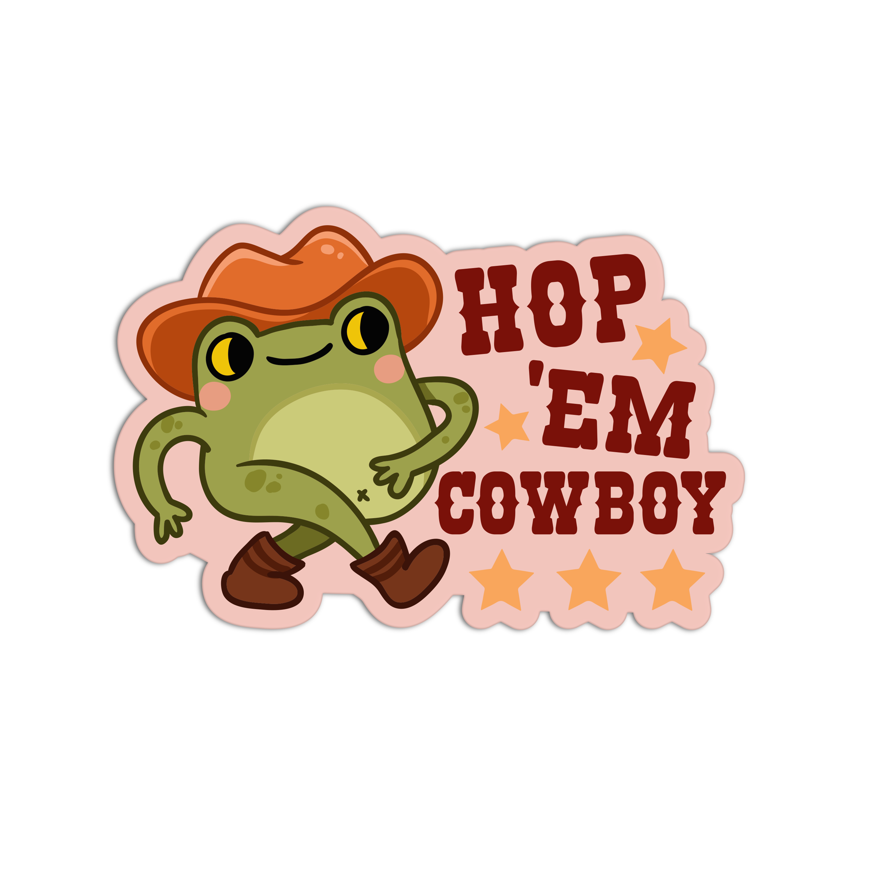 Hop 'Em Cowboy - Froggy Vinyl Sticker | The Stkr Store