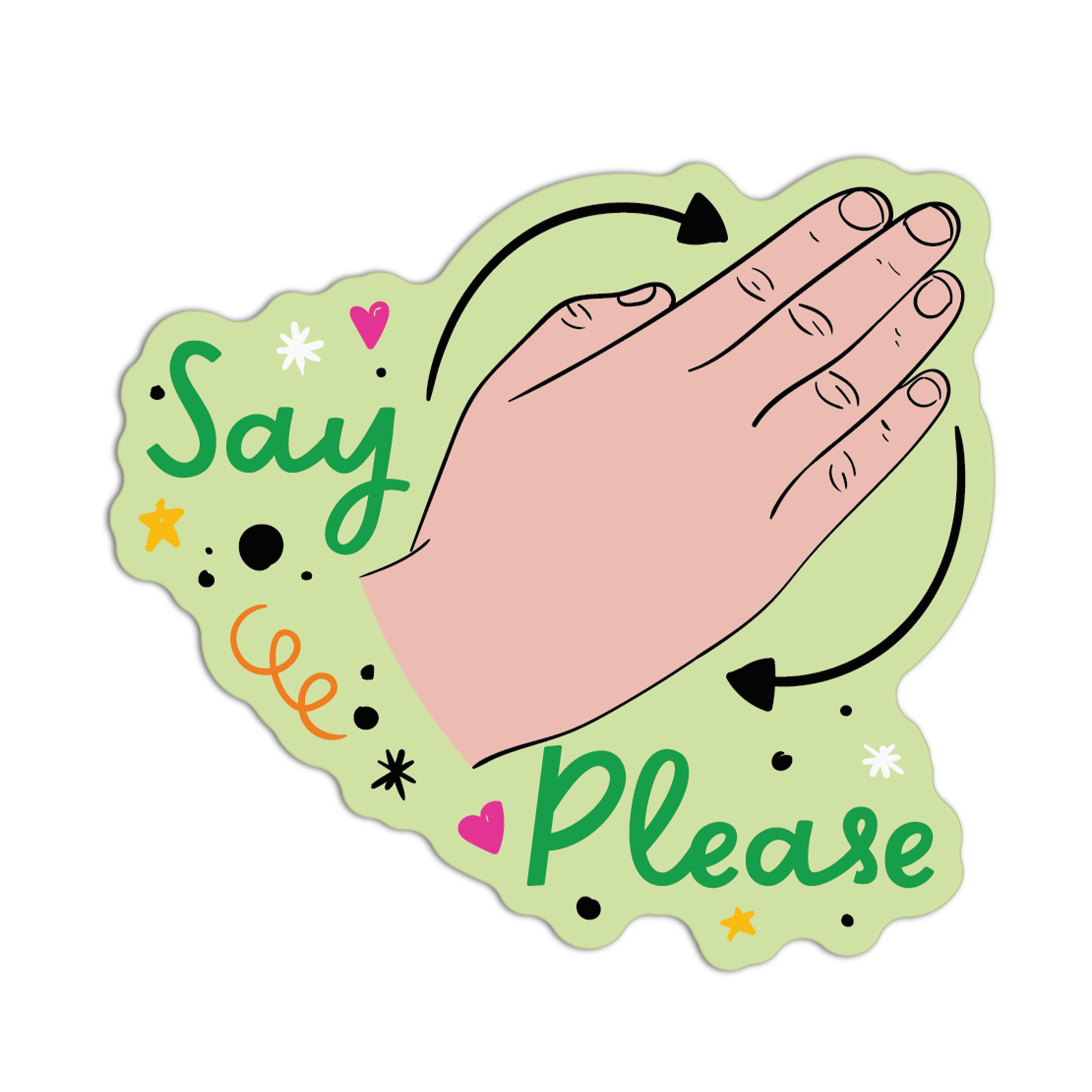 Say Please American Sign Language Stickers – The Stkr Store