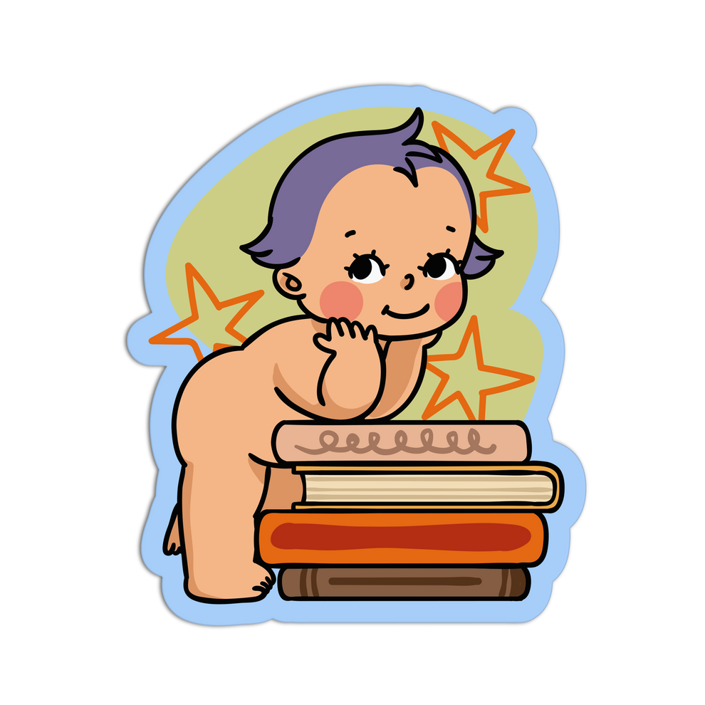 The Thinking Baby Retro Babies Reading Stickers – The Stkr Store
