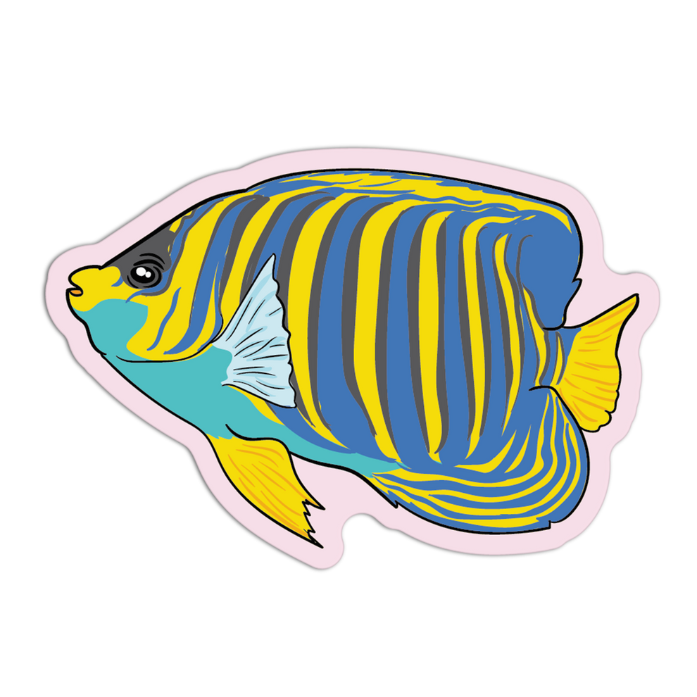 Blue and Yellow Angelfish - Sea Creatures Sticker Collection – The Stkr ...